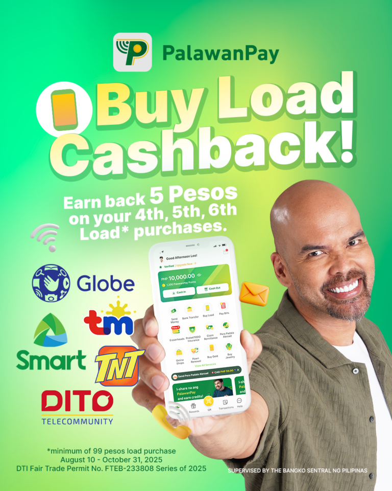 Buy Load Cashback Promo - PalawanPay